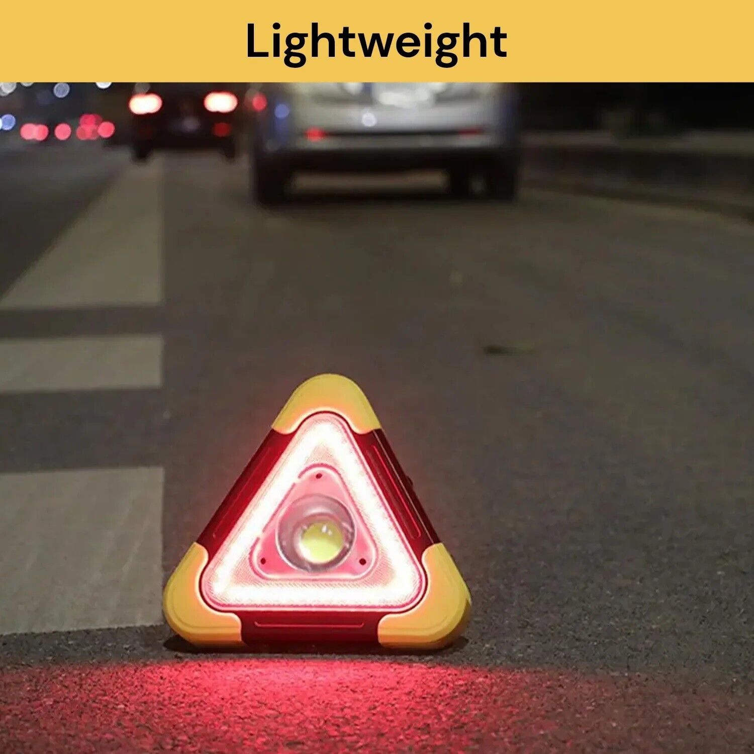 Car Warning Triangle LED Work Light Emergency Lamp Safety Flashing Sig
