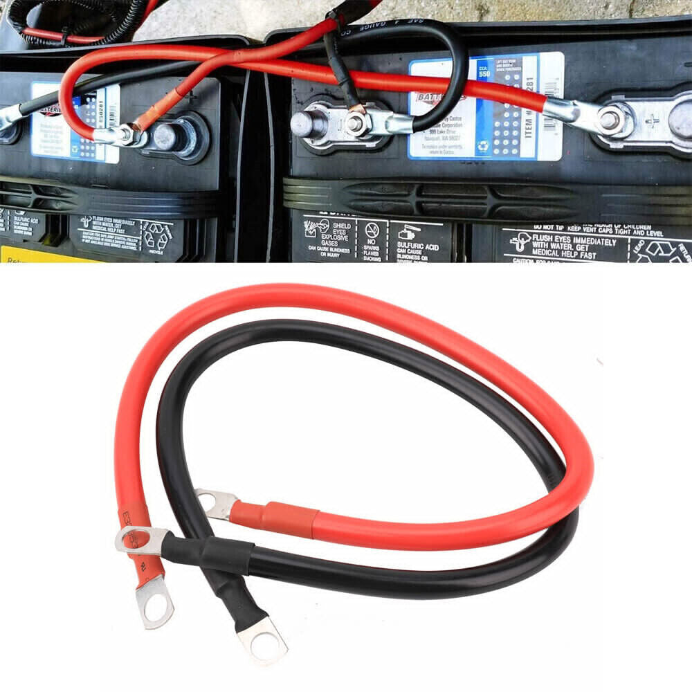 Battery Joiner Connector DC Lead Wire Cable & lugs 100A 12v 24V 30cm R