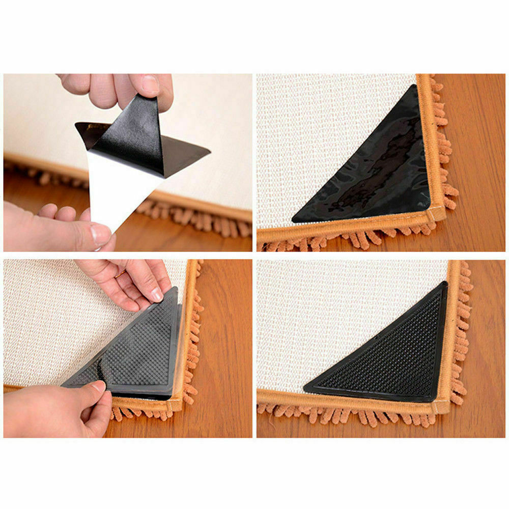 8 X Ruggies Rug Grippers Carpet Mat Non Slip Skid Reusable Washable Gr