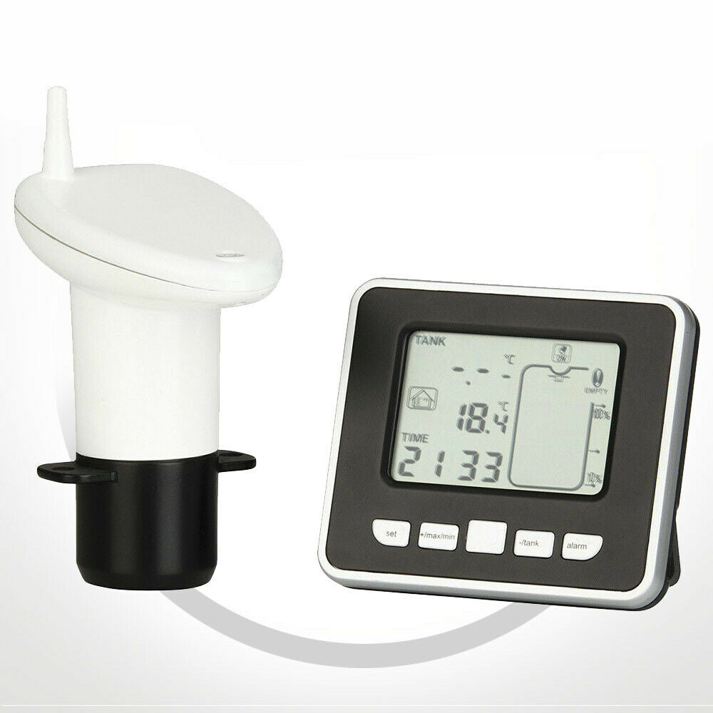 Digitech Ultrasonic Water Tank Level Meter Thermo Sensor Time Display