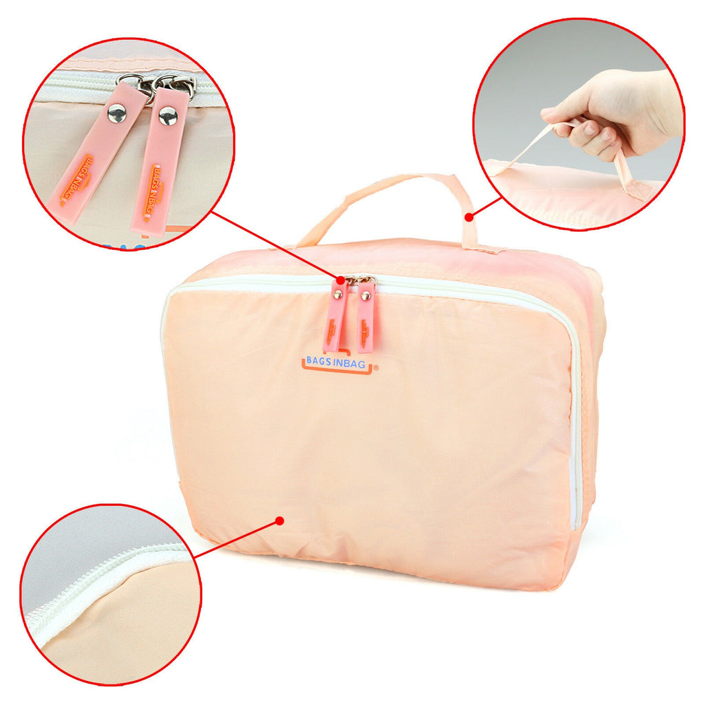 Set of 5 Travel Bag Organizer Toiletry Clothes Case Tidy Bags Suitcase