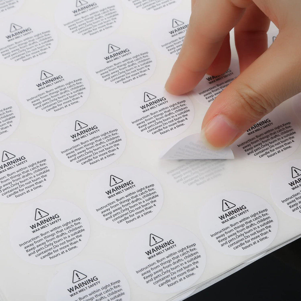30mm Candle Warning Sticker Generic Warning Sticker Burning Warning La