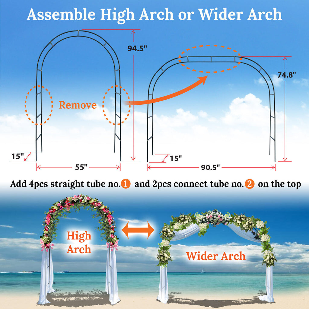 Heavy Duty Metal Garden Arch Pergola Pavilion Outdoor Home Climbing Pl