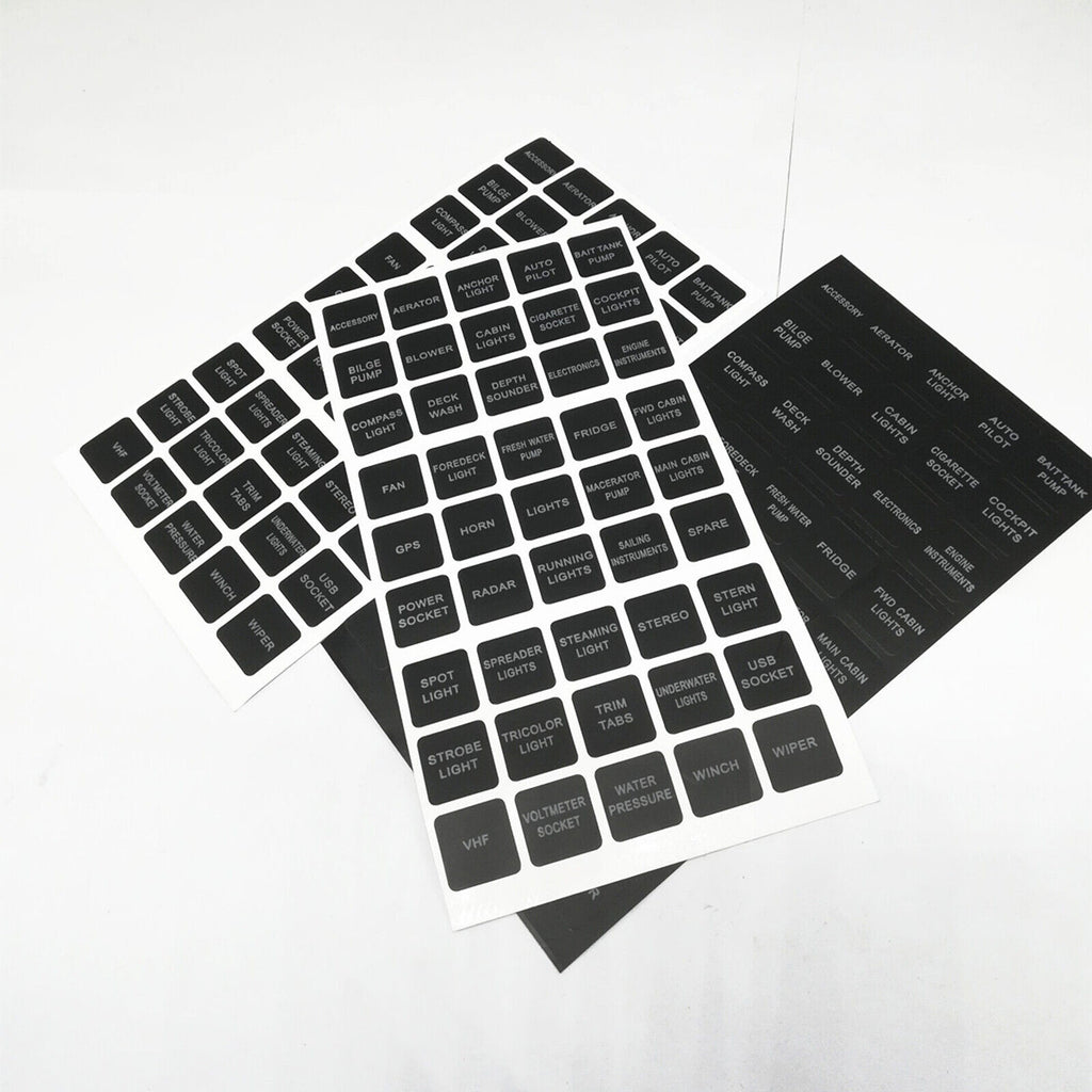 90X Rocker Switch Label Decal Circuit Fuse Panel Stickers Marine Boat