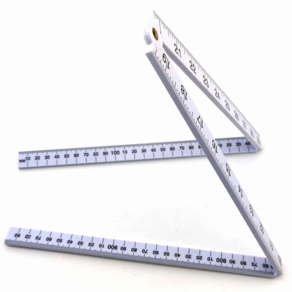 1M Meter Metric Folding Ruler Plastic Folding Rule Bevelled Edge Carpe