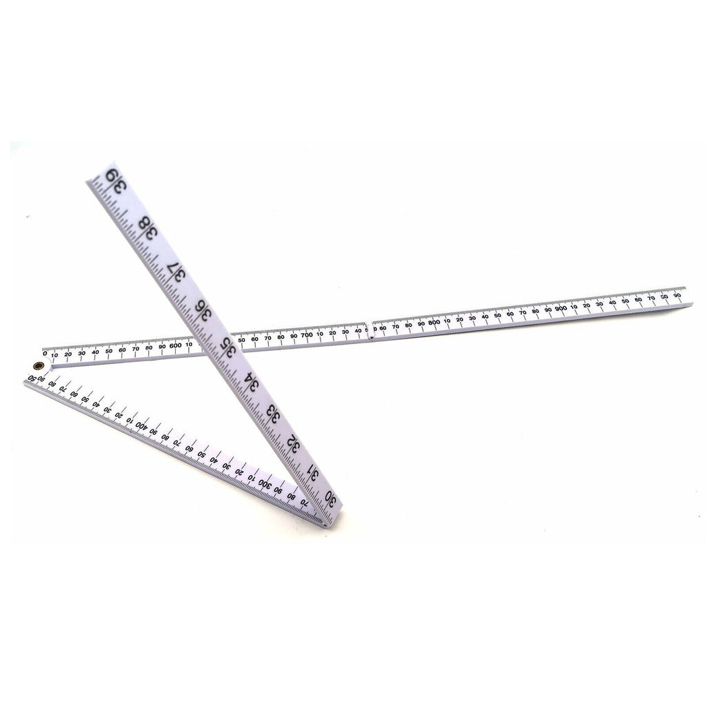1M Meter Metric Folding Ruler Plastic Folding Rule Bevelled Edge Carpe