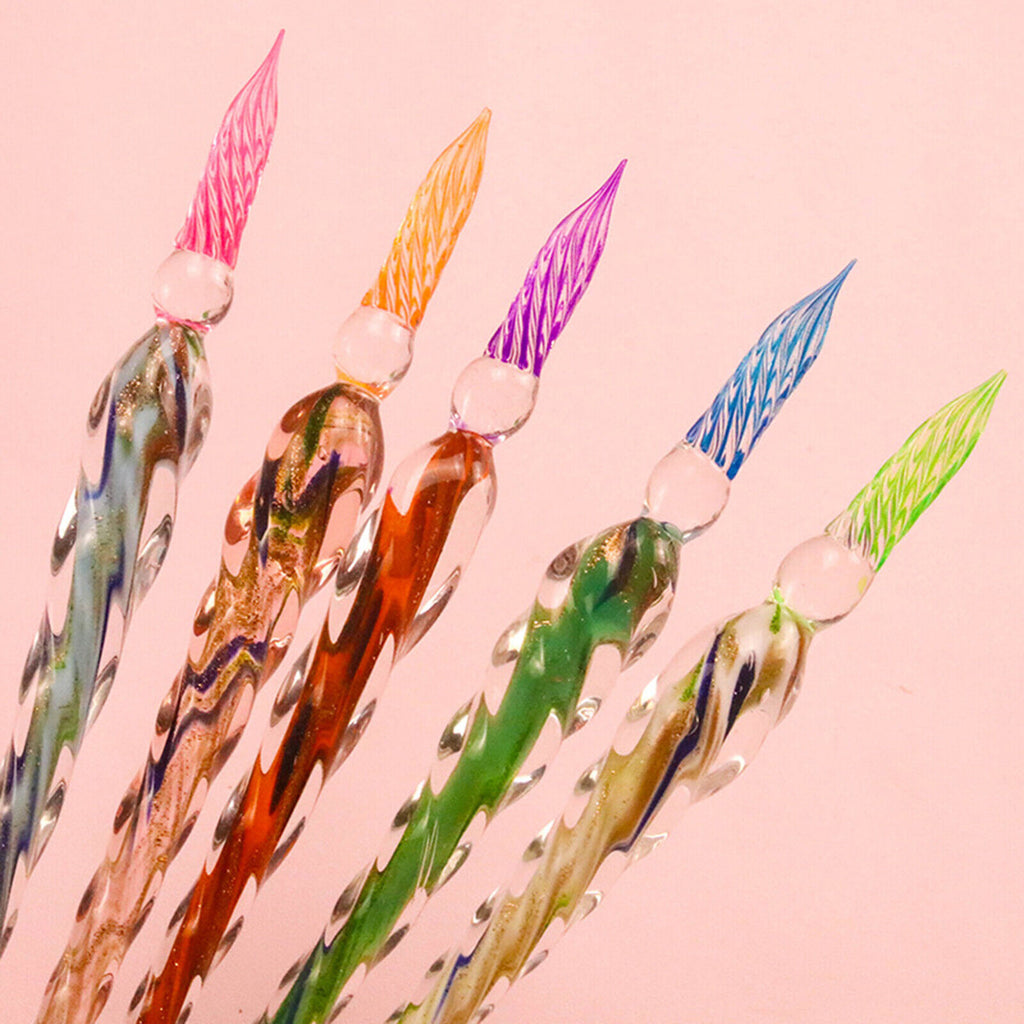 1/2X Glass Dipping Dip Fountain Pen Crystal Signature Ink Filling Call