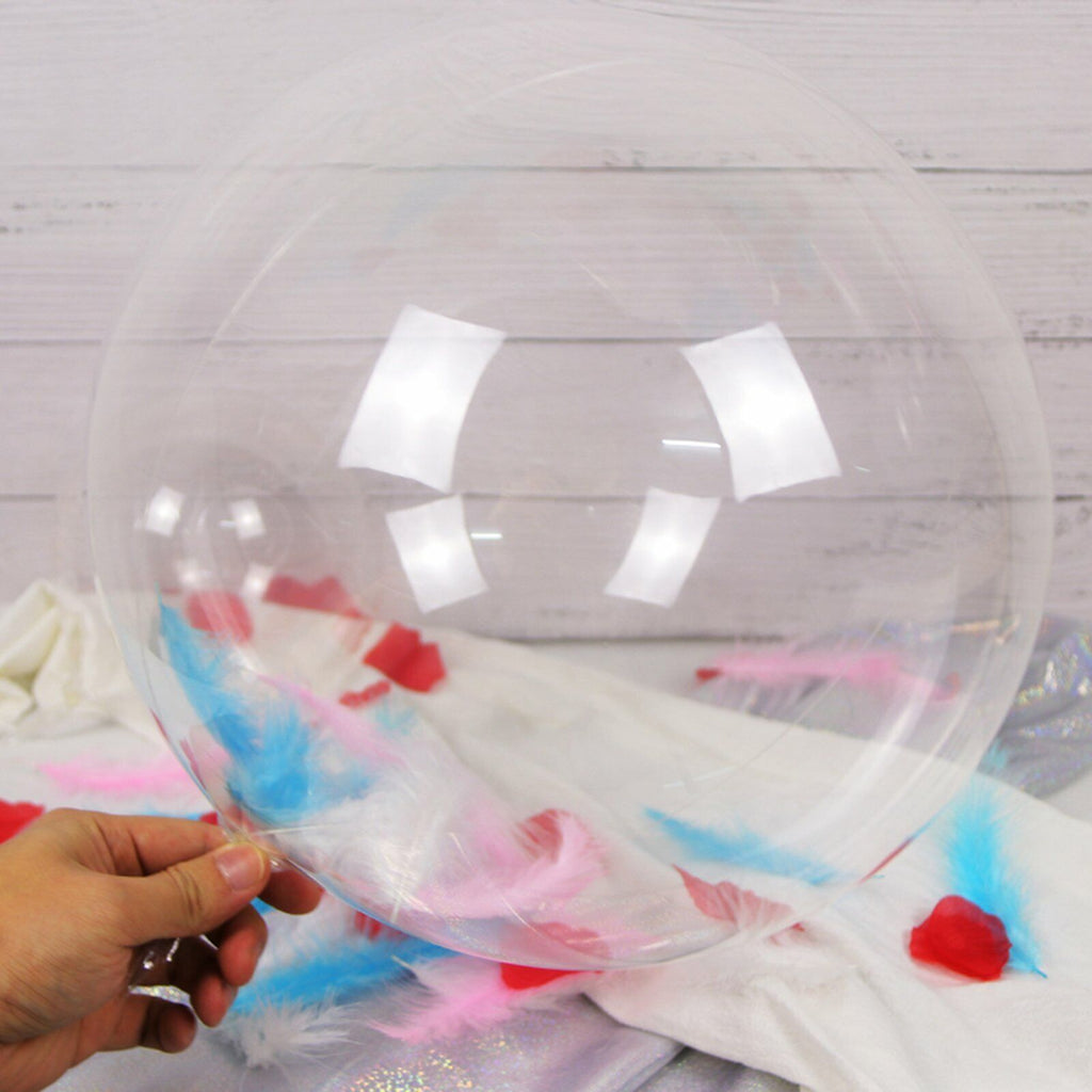 10x 45cm Super Transparent Bubble Balloon Jumbo Helium Clear BOBO Wedd