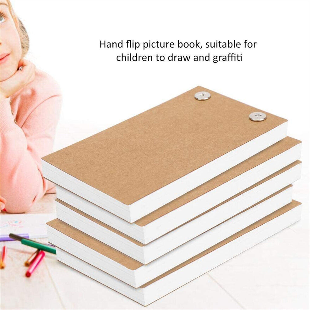 4Set Blank Flip Book Kit With 120 Sheets Animation Paper Flipbook Bind